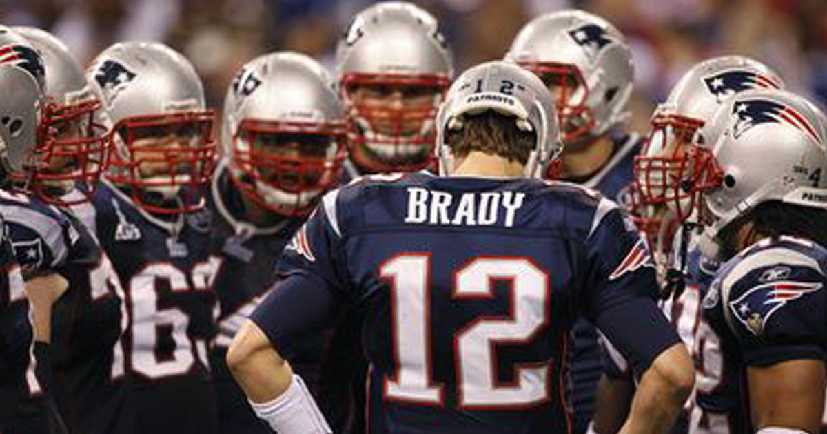 Tom Brady in the Huddle