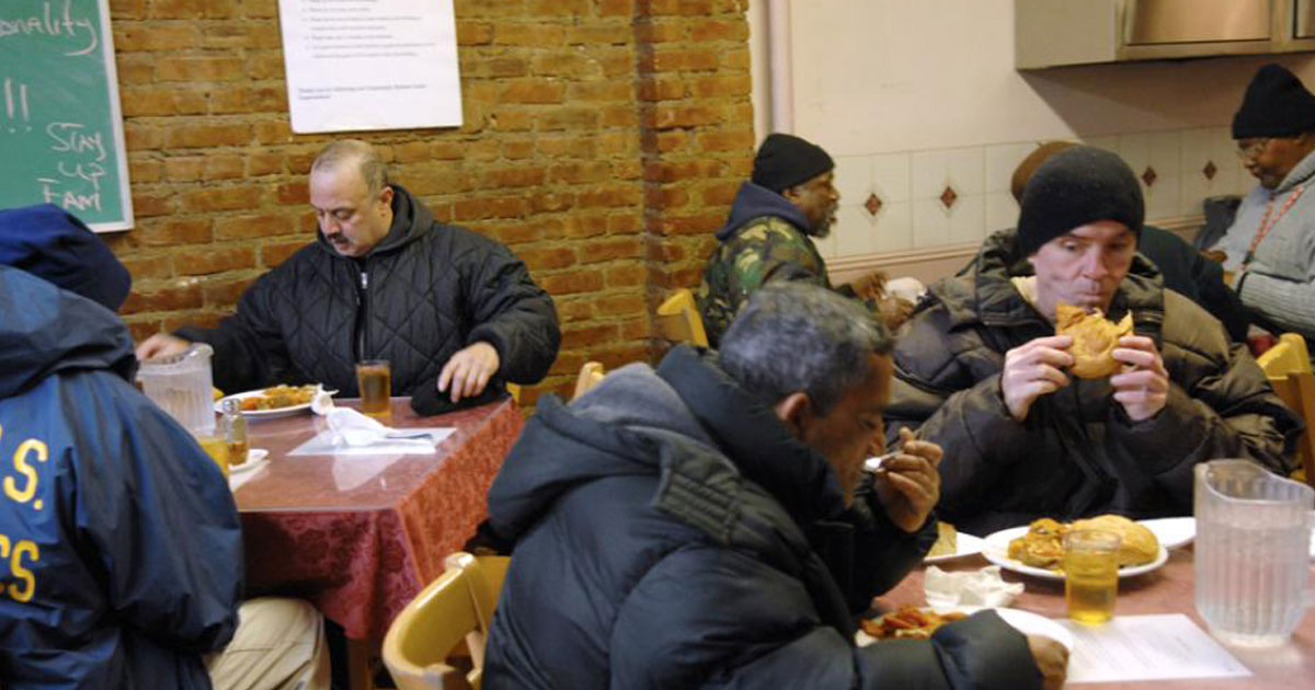 Long Lines at a New York Soup Kitchen